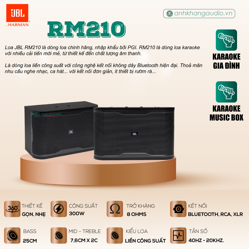 Loa Karaoke JBL RM210 Liền công suất nhập khẩu giá tốt 2024